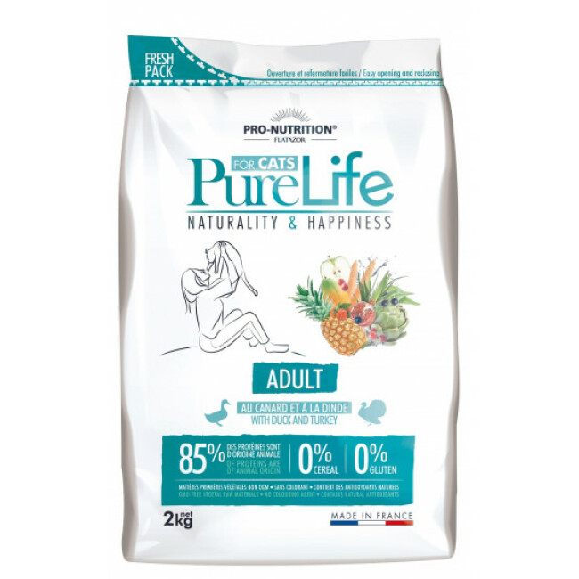 Croquettes Pure Life Pro Nutrition Flatazor chat sans céréales