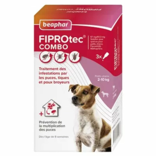 FIPROTEC COMBO Chien : traitement contre les puces, tiques et poux broyeurs