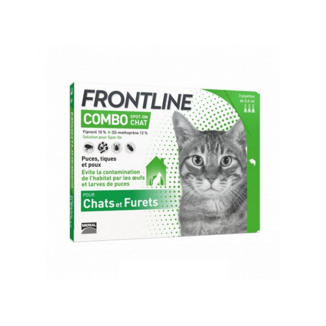 Frontline Combo Spot On soin antiparasitaire pour chats et furets