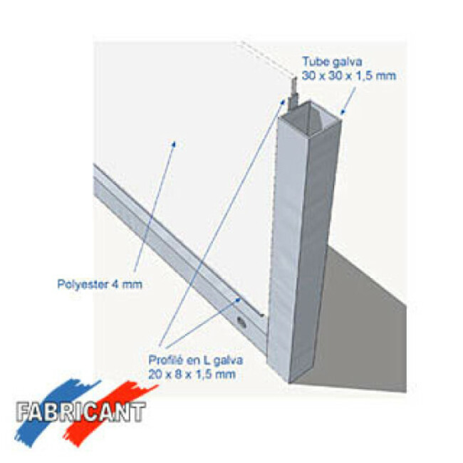 Panneau pour chenil grillagé/polyester Polytrans