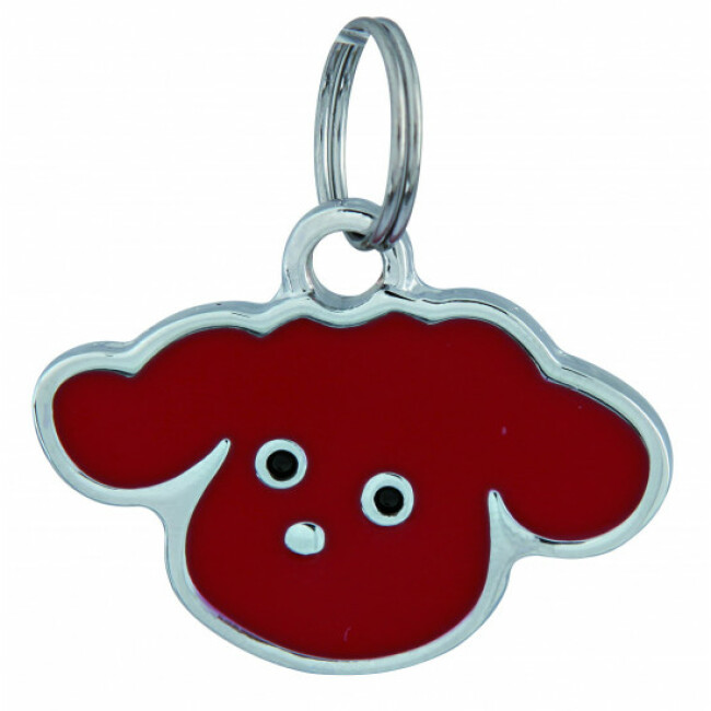 Plaque identification brillante en forme de tête de chien