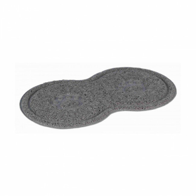 Set de table antidérapant PVC gris pour gamelles 46 cm x 26 cm