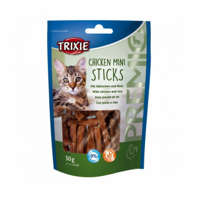 Snacks au poulet Premio Mini Sticks en sachet de 50 g pour chat Trixie