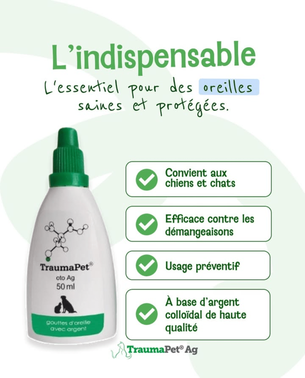 Gouttes auriculaires TraumatPet Oto Ag chien et chat : prenez soin des ...